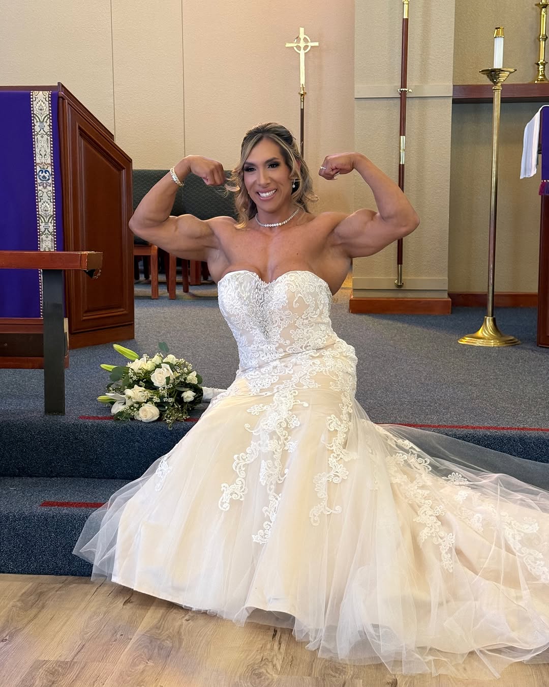 Muscular brides and bridesmaids