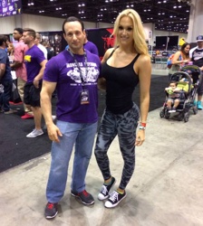 Dressed muscular trans women