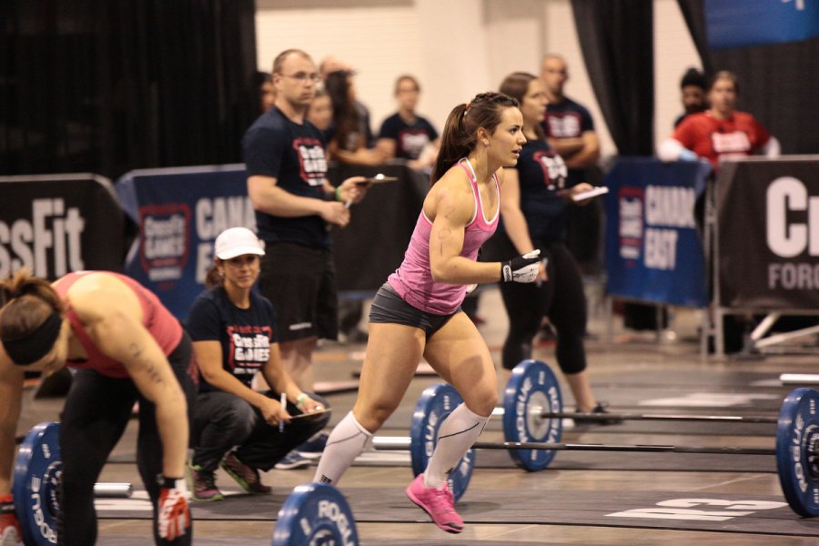 Michele Letendre [red top] Camille LeBlanc-Bazinet [purple top] (CrossFit)