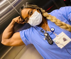 Muscle girls in Nurse or Health uniforms